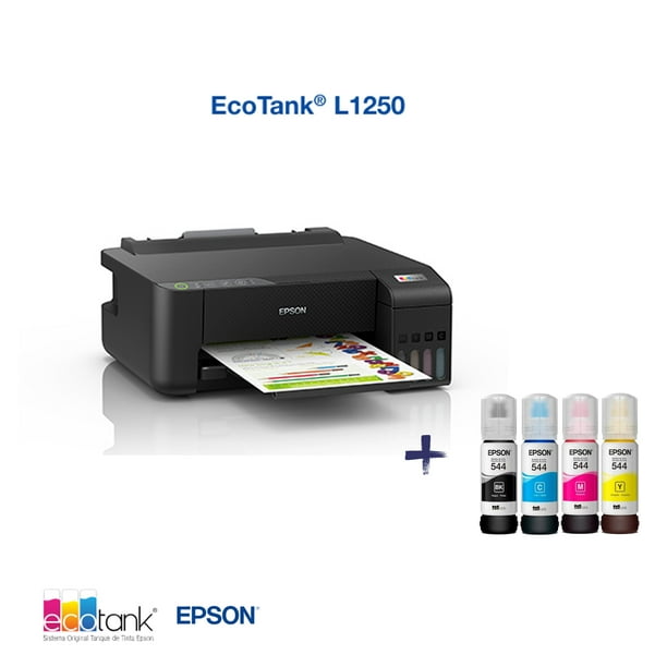 Impresora EPSON L1250 Epson Ecotank Tinta Continua y Kit de 4 tintas T544 | Bodega Aurrera en línea
