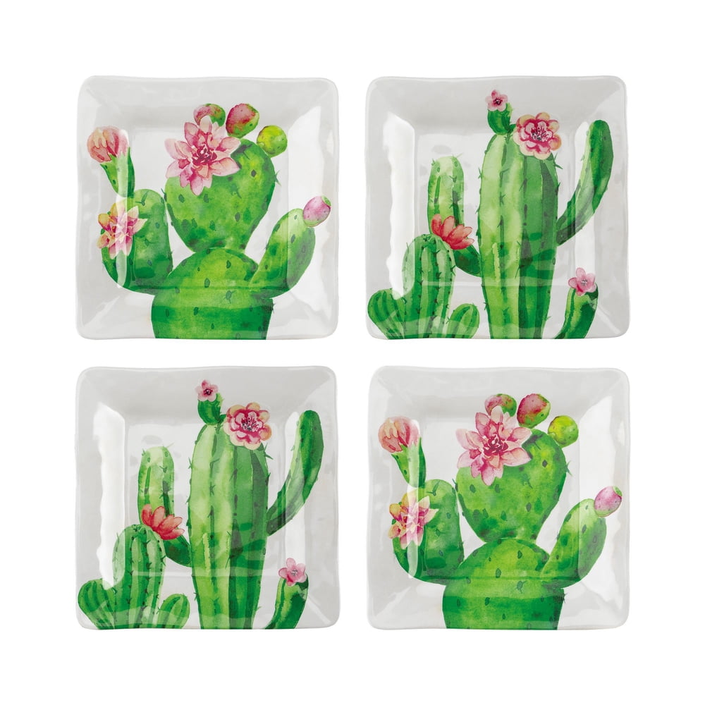 Gourmet Art 4-Piece Cactus Heavyweight and Durable Melamine 6.125 Inch ...