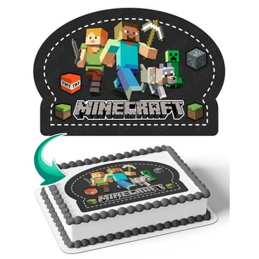 Minecraft Edible Cake Image Topper Personalized Picture 1/4 Sheet (8 ...
