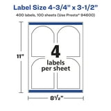 Avery Matte White Arched Labels, 4.75" x 3.5", 400 Labels - Walmart.com