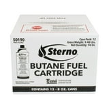 Sterno, Butane Fuel Cartridge, 8 oz, 12-Pack with Safety Valve ...