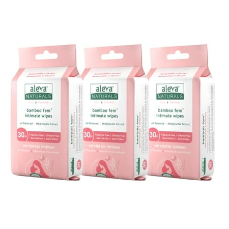 Aleva Naturals Bamboo Fem Wipes for Woman - Ultra-Soft, Biodegradable ...