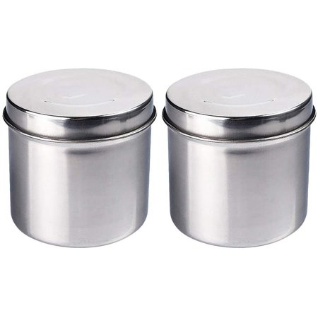 2Pcs 8cm Stainless Steel Medical Jar Cotton Swab Container Medical ...