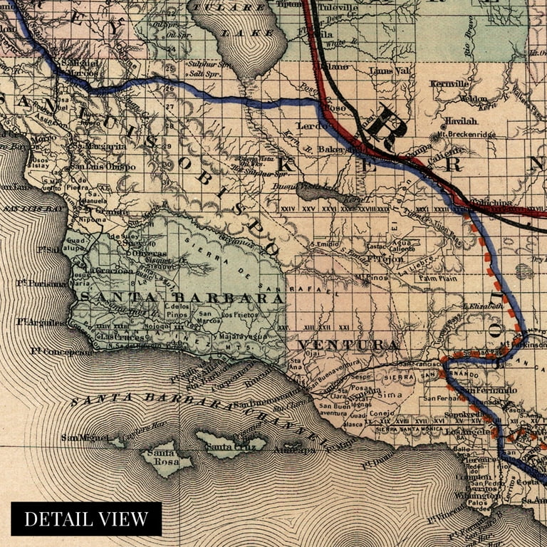 Southern California Map Wall