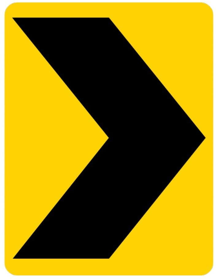 Chevron Sign - 18 x 24 Warning Sign - A Real Sign. 10 Year 3M Warranty ...