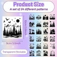 24Pcs 24 Styles PVC Self Adhesive Stickers Waterproof Embossed Decals ...