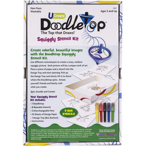 UCreate Doodletop Squiggly Stencil Kit-Bugs - Walmart.com