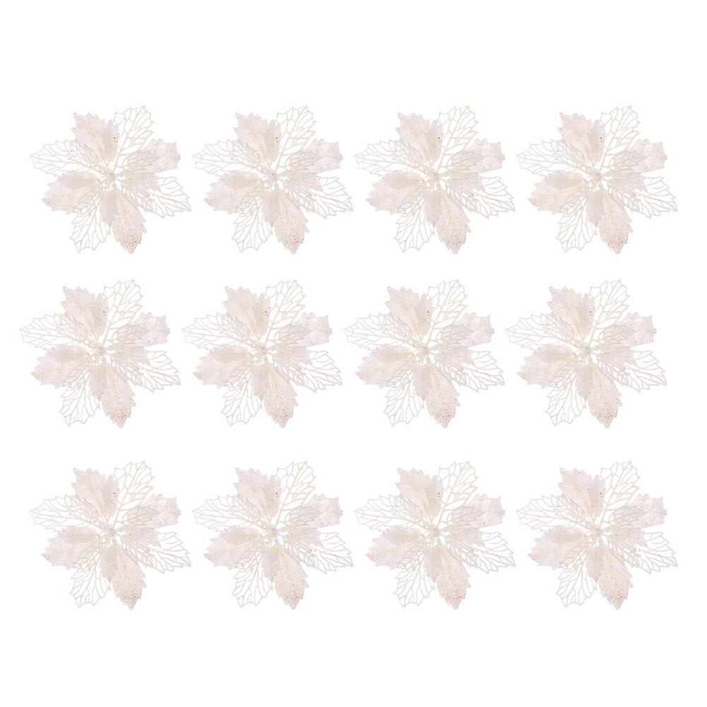 Click here for Pengxiang 12 Pcs Glitter Poinsettia Flowers Hollow... prices