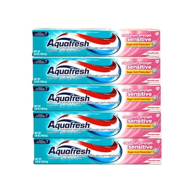 Aquafresh Maximum Strength Sensitive + Gentle Whitening Toothpaste ...