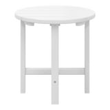WestinTrends Outdoor White Side Table, All-Weather Round HDPE Resin ...