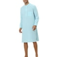 Unique Bargains Men's Banded Collar Nightshirt Sleep Shirt Nightgown ...