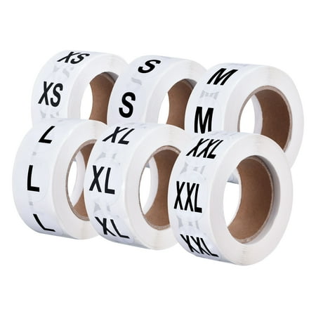 Uxcell Clothing XS/S/M/L/XL/XXL Size Sticker Label Coding Label 25mm ...