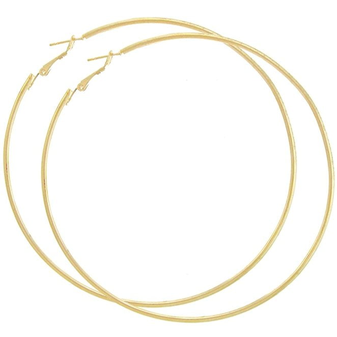 Gold Tone Hoop Earrings 3 inch Hoop Earrings Thin Hoops - Walmart.com