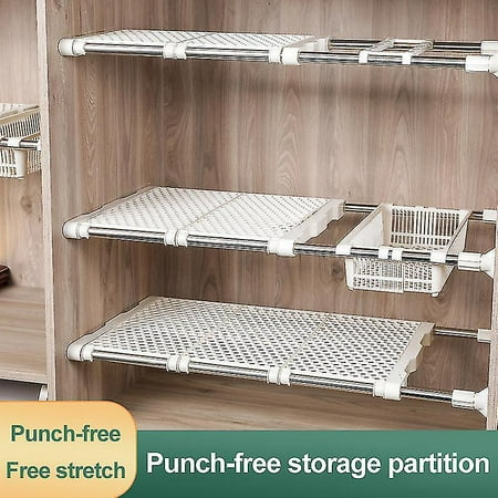 Evago Telescopic Wardrobe Partition Board Nail-free Wardrobe Layer ...