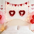 13 Inch Valentine’s Day Heart-Shaped Wreath – Red Garland Hanging ...
