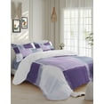 4 Piece Duvet Cover Set Twin, Abstract Purple Gray White Square ...