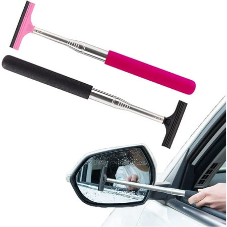 Portable Retractable Rear-View Mirror Wiper, Extendable Snow Brush with ...