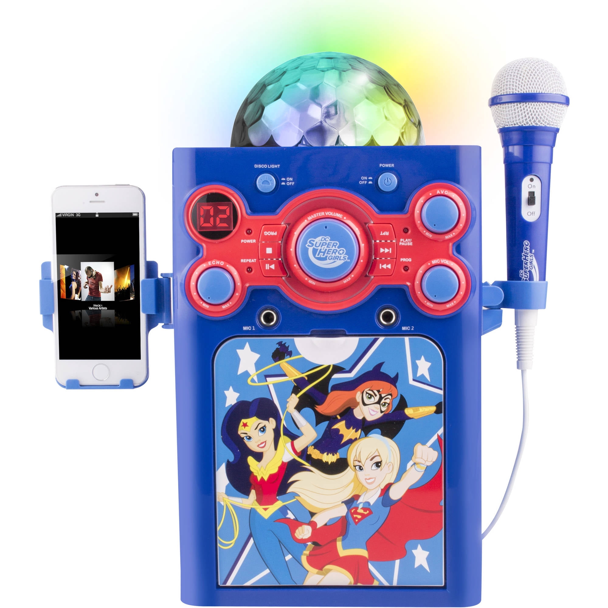 DC Comics Super Hero Girls Disco Ball Karaoke Machine - Walmart.com ...