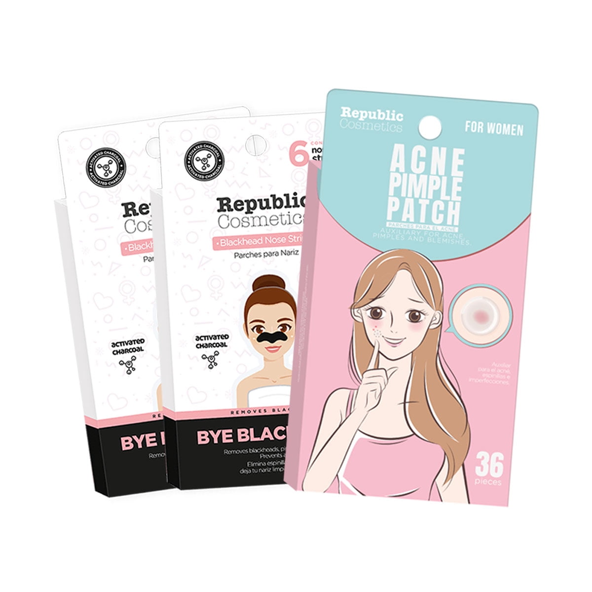 Republic Cosmetics - Set Anti acné mujer con 36 pzs pimple patch + 12 ...