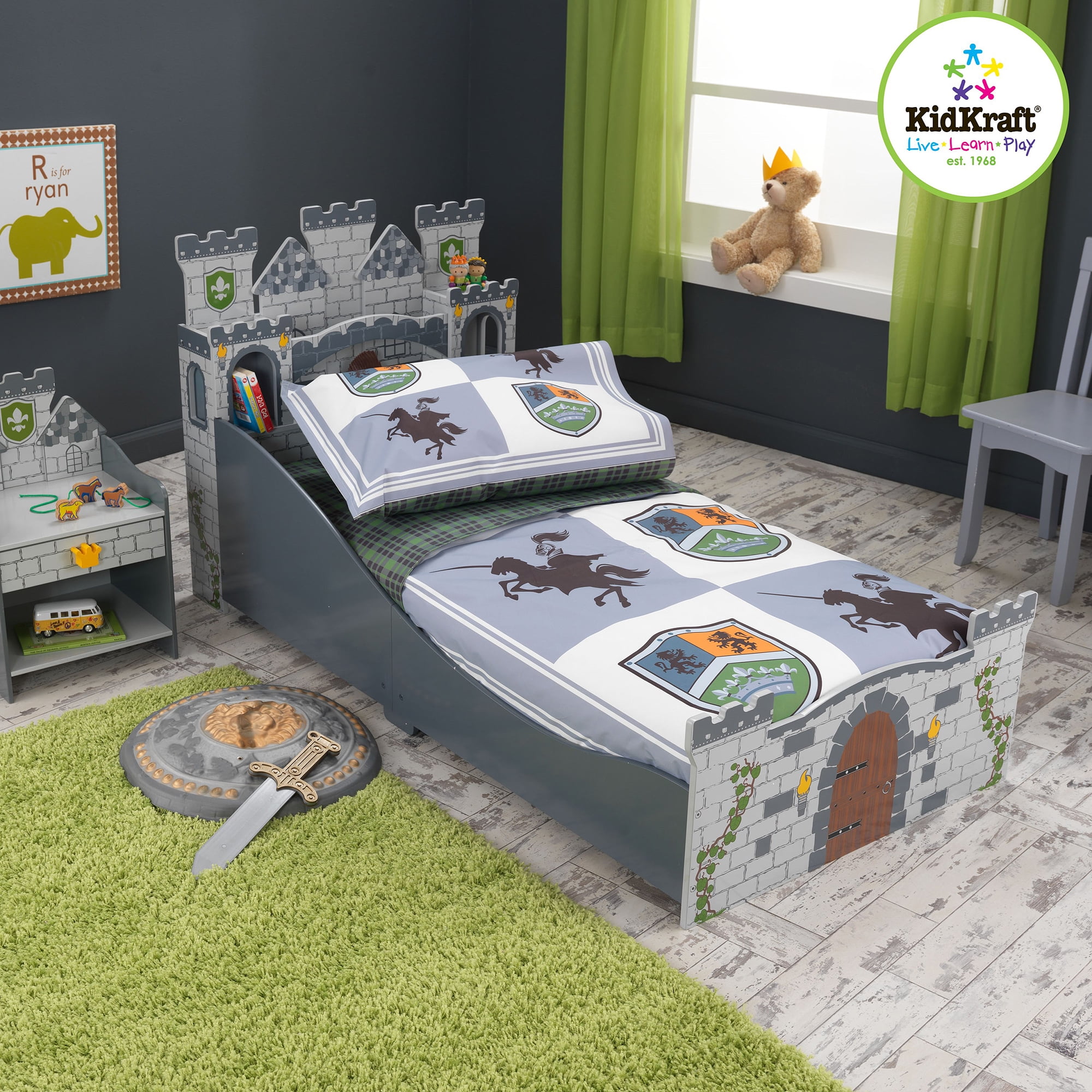 KidKraft Knights and Shields 4-Piece Toddler Bedding Set - Walmart.com ...