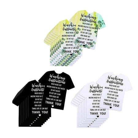 150x Clothes Washing Instructions Cards, inch Shirt Cleaning Card ...