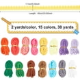 1bag 30 Yards 15 Colors Nylon Elastic Ribbon Flat with Pompom Ball with ...