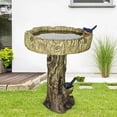 Large Outdoor Bird Bath Stand & Bowls with LED Lights for Garden, Patio ...