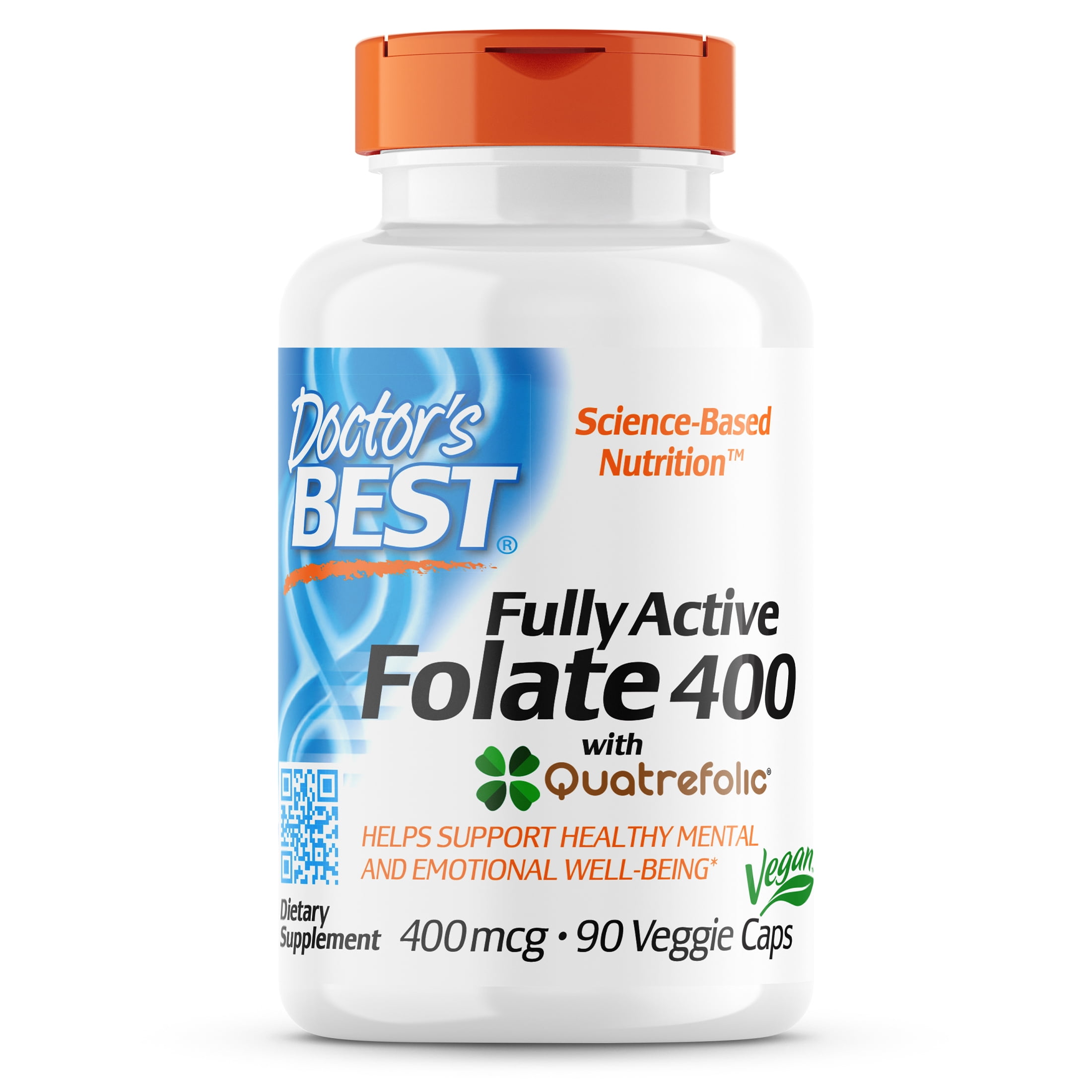 Doctor's Best Fully Active Folate with Quatrefolic, Non-GMO, Vegan ...
