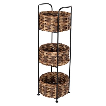 18 in. 3-Tier Round Wire Bin, Black - Walmart.com