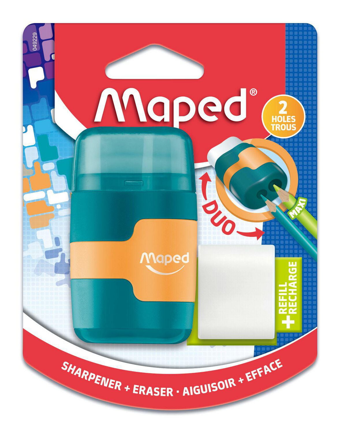 Maped - Connect 2 in 1 Sharpener 2 holes / Eraser with one eraser ...