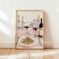 Affixzi Italian Dinner Scene Art Print, Food Illustration Decor for ...