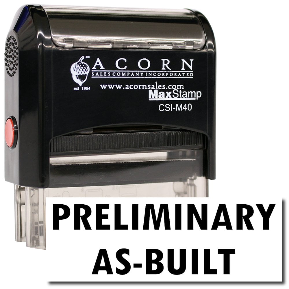 Large Self-Inking Preliminary As-Built Stamp with Mint Green Ink ...