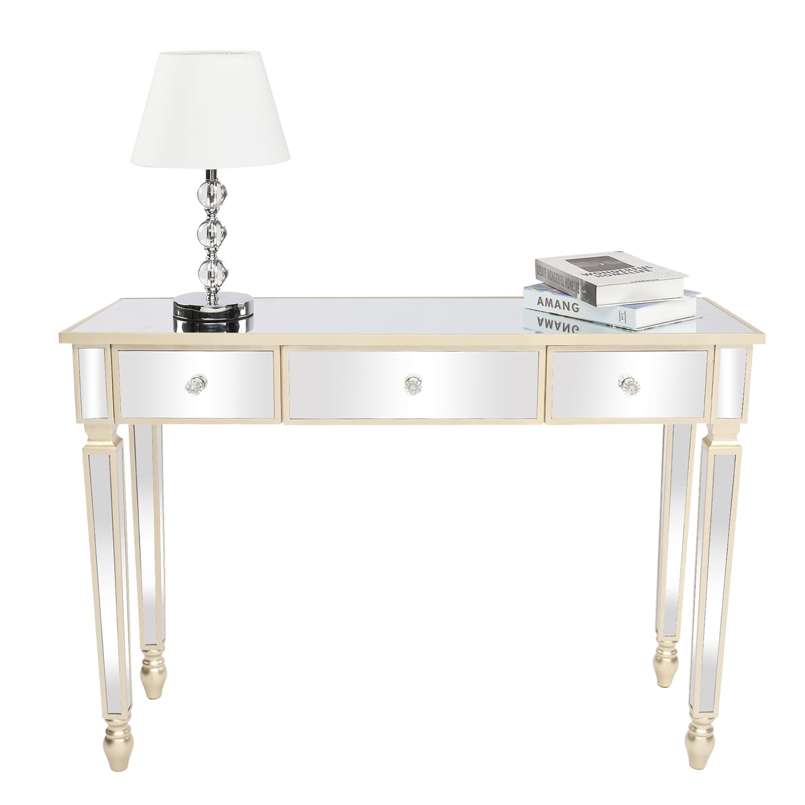 IVV 3-Drawers Mirrored Computer Desk Dressing Table Australia | Ubuy