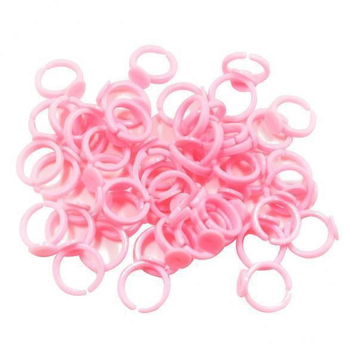 Click here for Guool 2x 50 Piece Pink Plastic Rings Base Adjustab... prices