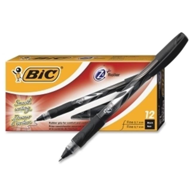 Bic Z4C11BK Z4 Plus Roller Ball Stick Pen, Black Ink, Fine, Dozen ...