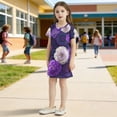 BZSMCE Short Sleeve dress Dress Casual Cotton Dresses-Purple White ...