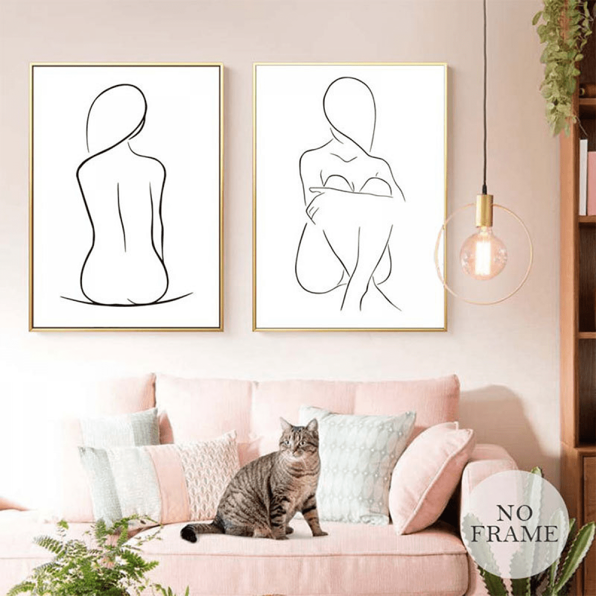 Wekity Women s Minimalist Style Wall Art Canvas Print Poster Simple Abstract Sketch Art Drawing Decor for Home Living Room Bedroom Office and Children s Room Set of 2 Unframed 20 x28 Walmart