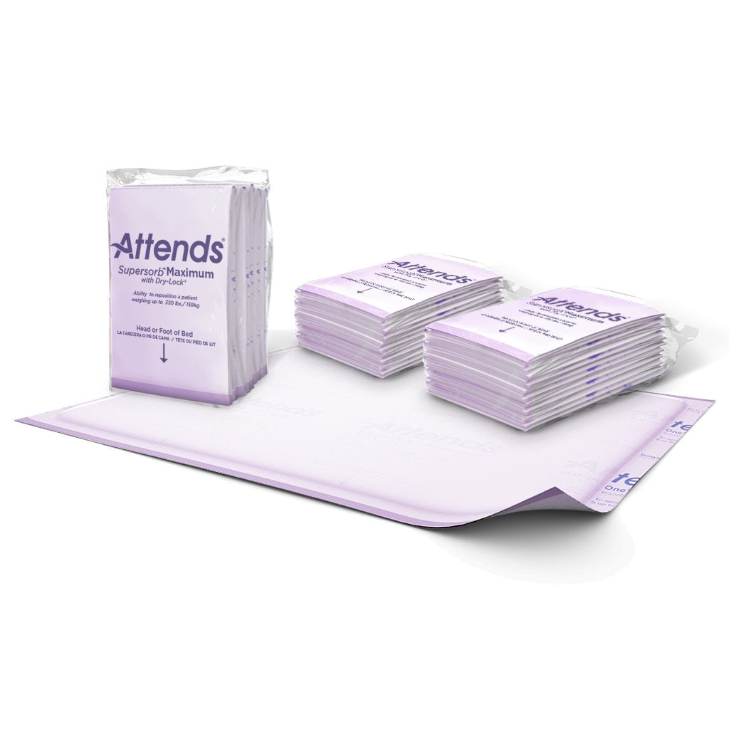 Attends Supersorb Maximum, Premium Underpads with Dry-Lock Technology ...