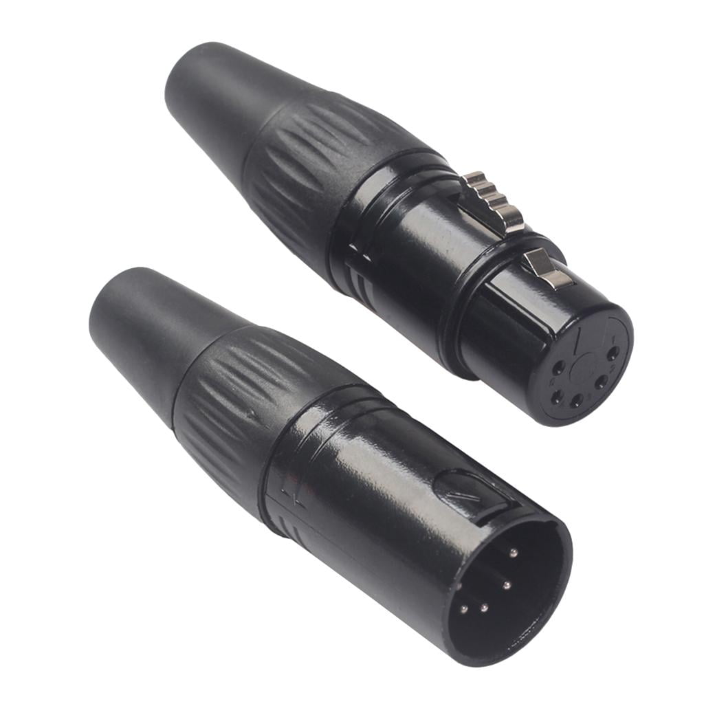 Male & Female XLR Connector 5 Pin Audio Plug Microphone Cable ...