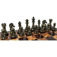 "Deluxe Large 4 3/8"" King Copper & Gold Finish Staunton Chess Men Set ...