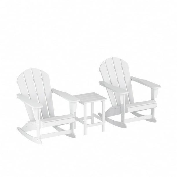 WestinTrends Malibu 3 Piece Outdoor Rocking Chair Set, All Weather Poly ...