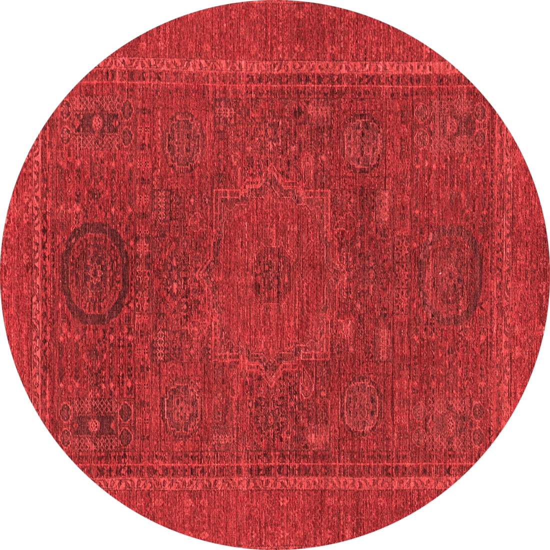 Ahgly Company Indoor Round Abstract Red Modern Area Rugs, 6' Round ...