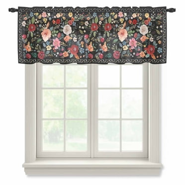 Watercolor Flowers Valance Curtains for Kitchen/Living Room/Bathroom ...