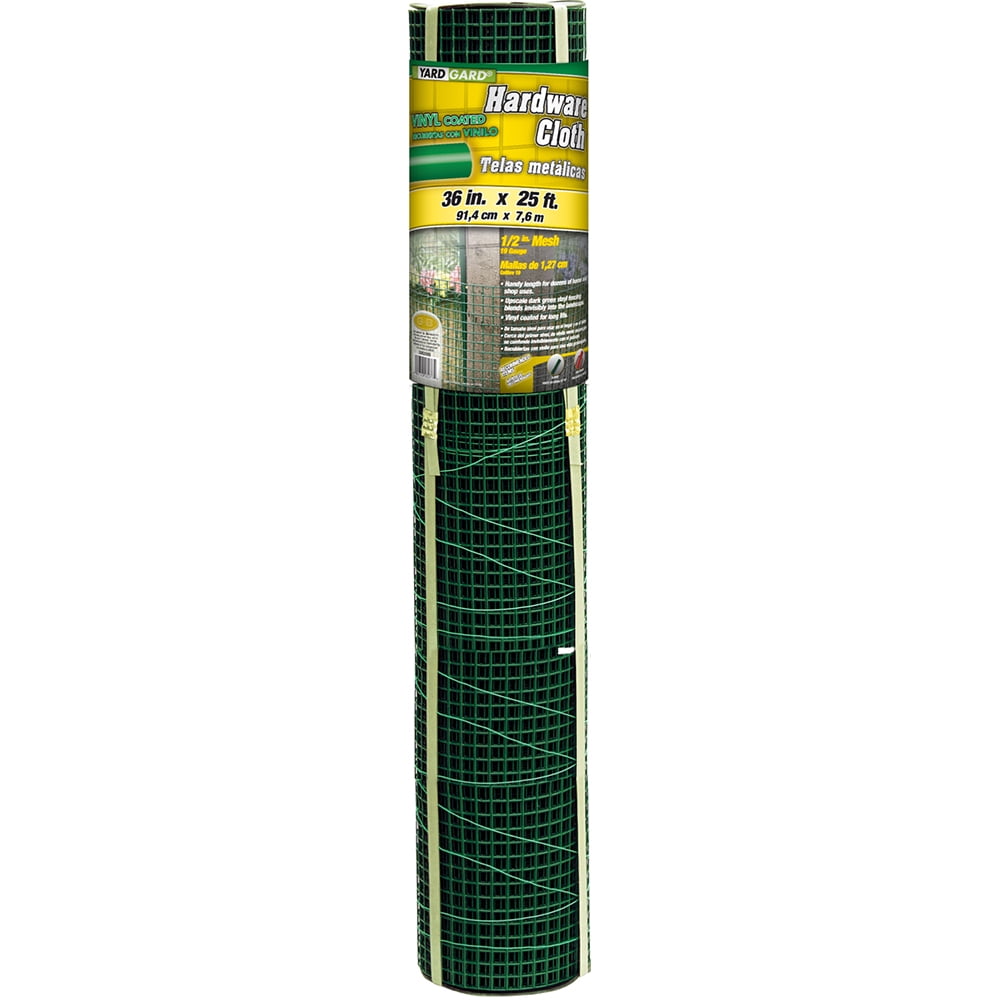 YARDGARD 36-Inch X 25-Foot Green 1/2-Inch Zinc Coated Mesh Hardware ...