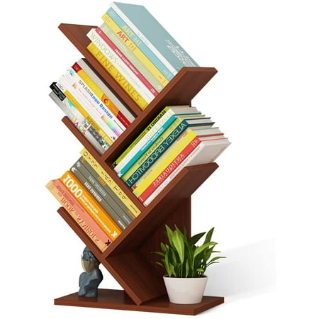 Tree Bookshelf Small Bookcases 5-Tier Book Shelves Floor Standing Tree ...