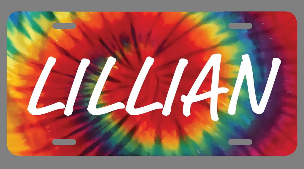 Lillian Name Tie Dye Style License Plate Tag Vanity Novelty Metal | UV ...