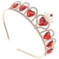 Yuanmiaoke Red Heart Tiara Descendants Heart Crown Hair Jewelry Wedding ...