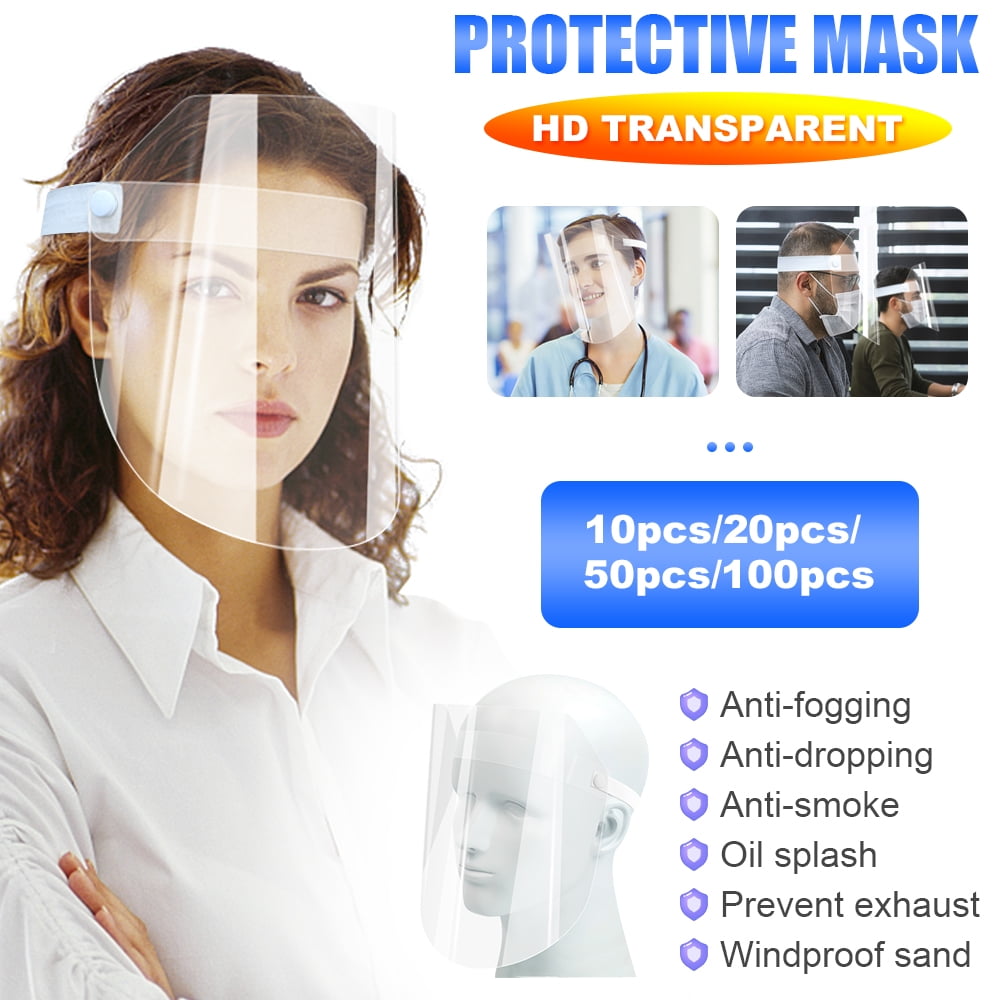 Amerteer 50 Pack Premium Face Shield with Protective Clear Film To ...