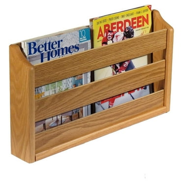DecMode 12" x 18" Brown Wood Traditional Magazine Rack Holder - Walmart.com