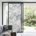 Ash Fronds Window Privacy Film, Gray Silver Slate Leaf Plant Canvas ...